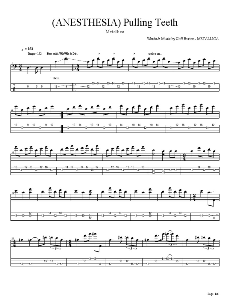 5.-Metallica Anesthesia Pulling Teeth | PDF | Music Award Winners | Music Hall Of Fame Inductees