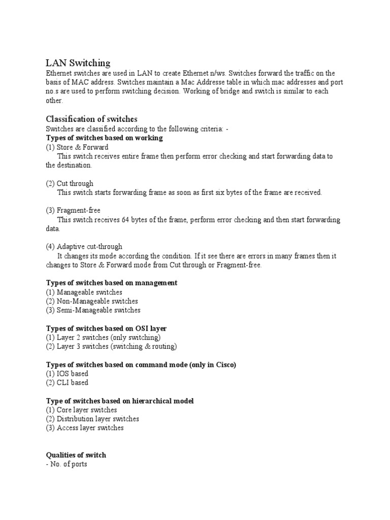LAN Switching | PDF | Network Switch | Local Area Network