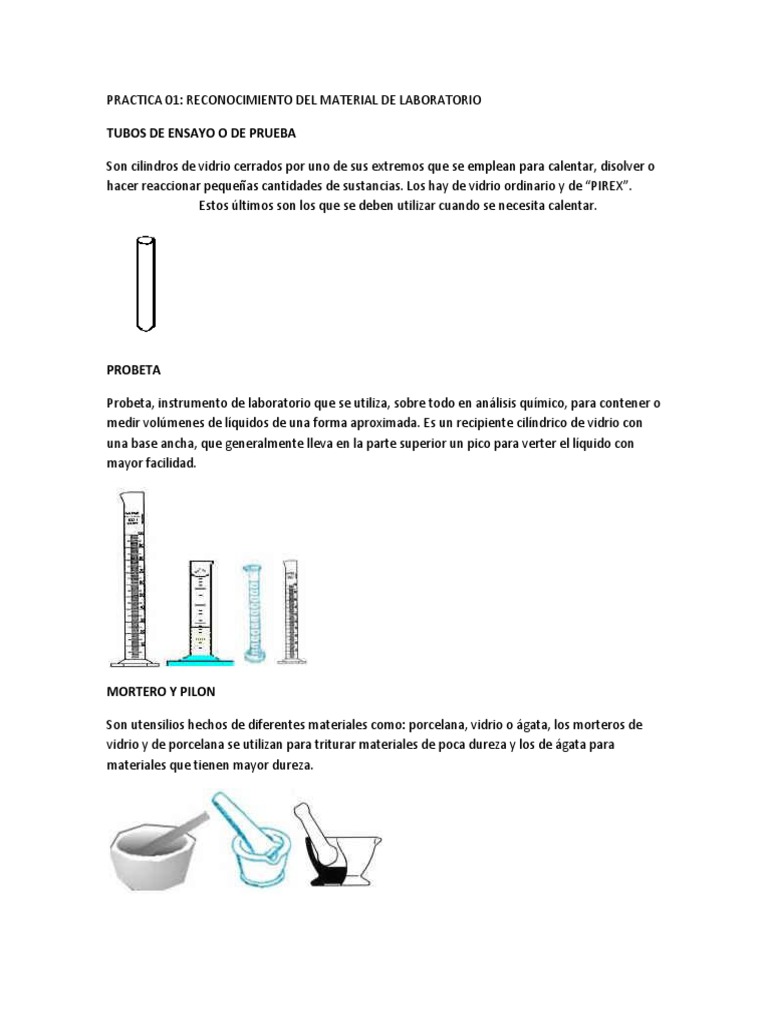 Practica 01 Materiales Laboratorio | PDF | Science | Tecnología (general)