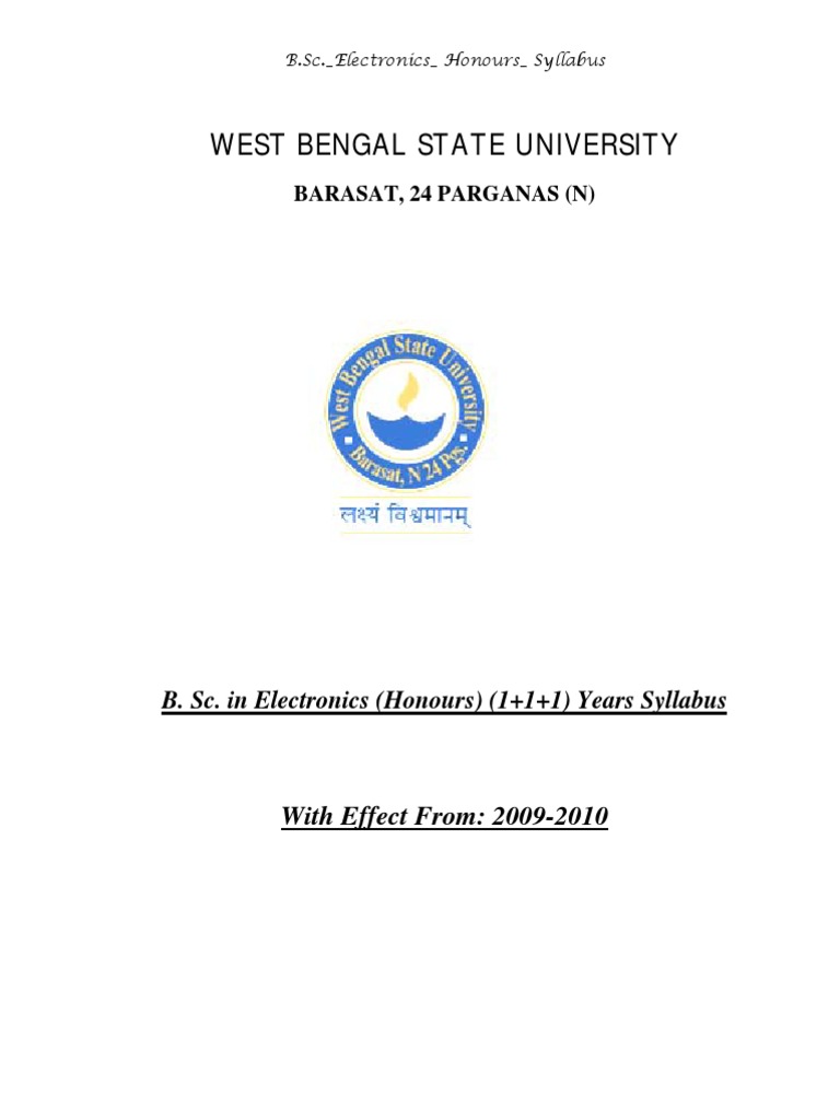 B.Sc. Electronics Honours Syllabus 2023 | PDF | Photon | Wave Function
