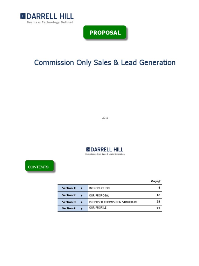 Commission Only Proposal Template | Sales | Strategic Management