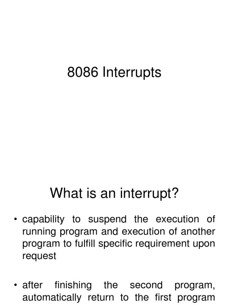 8086 Interrupts | Download Free PDF | Input/Output | Subroutine