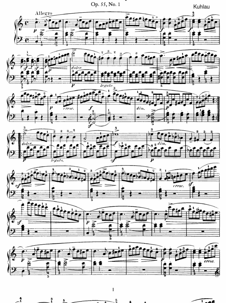 Kuhlau - Sonatina Op.55 No.1 | PDF