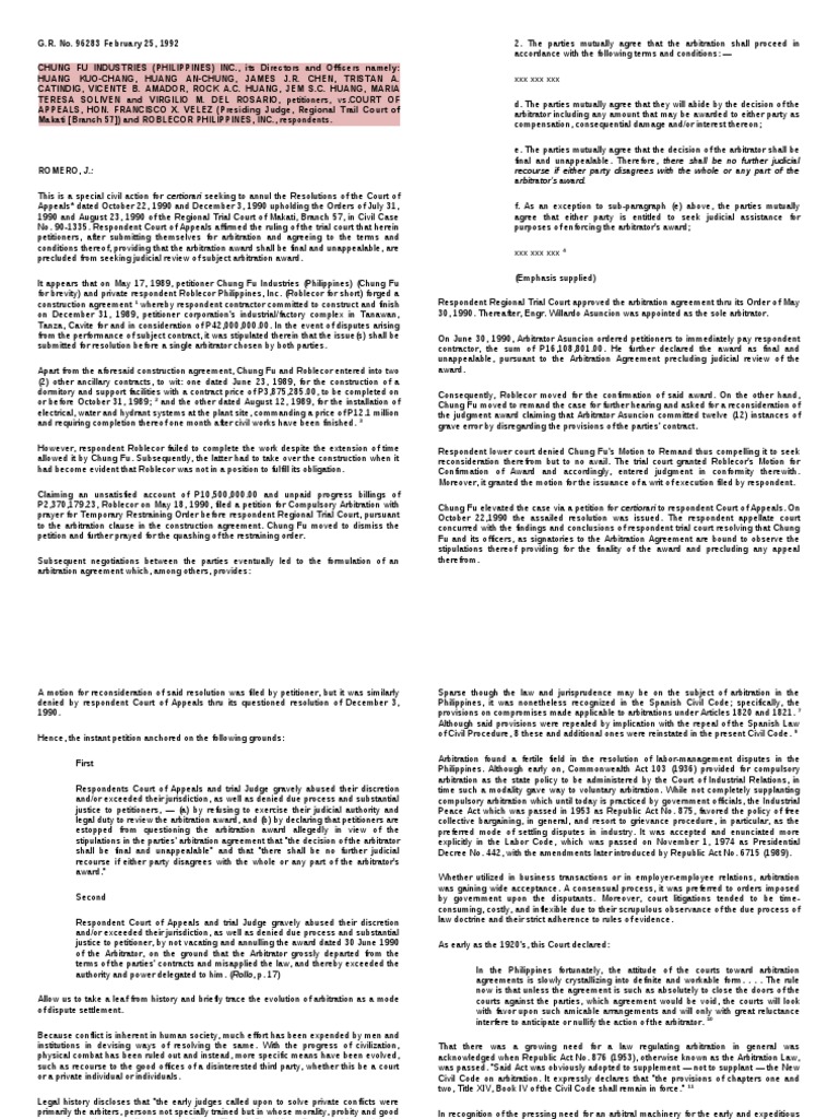 Labor Arb Cases | PDF | Arbitration | Dispute Resolution