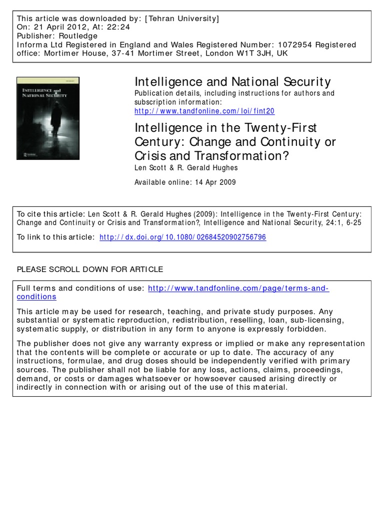 Intelligence in The Twenty-First Century (Change and Continuity or ...