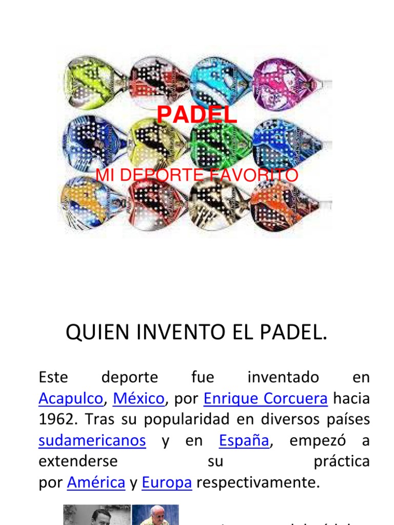 Historia y Equipamiento del Pádel | PDF