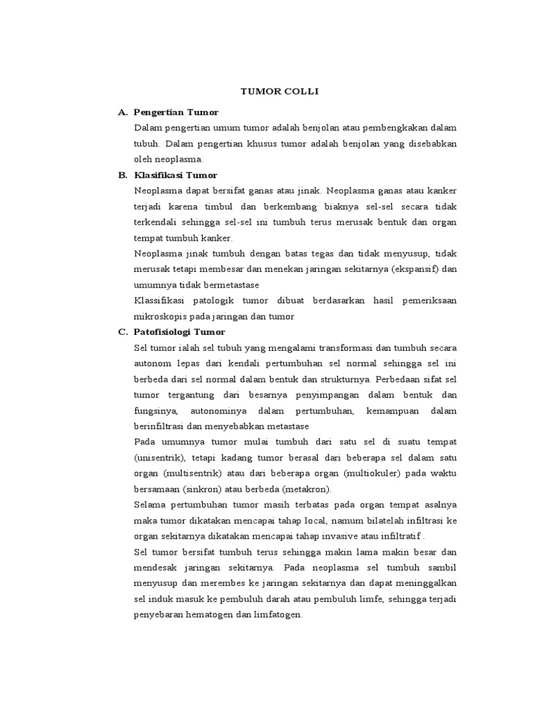 Tumor Colli | PDF