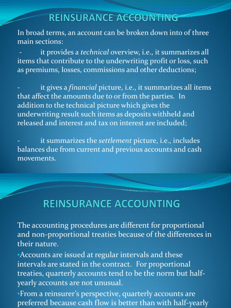 Reinsurance Accounting Overview | PDF | Reinsurance | Insurance