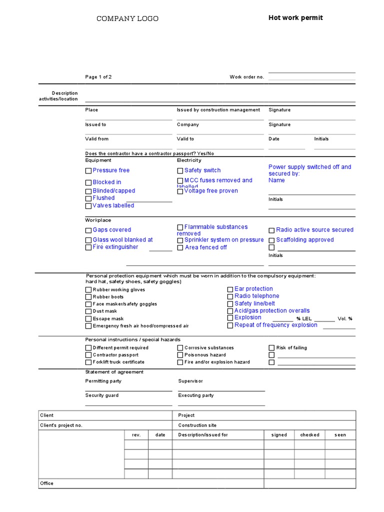 Hot Work Permit | Download Free PDF | Safety | Nature