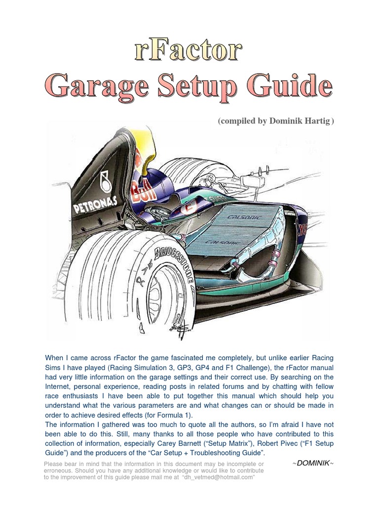 Rfactor f1 Setup Guide | PDF | Brake | Turbocharger