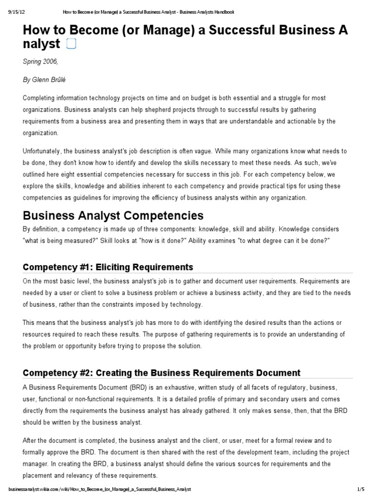 How To Become (Or Manage) A Successful Business Analyst - Business ...