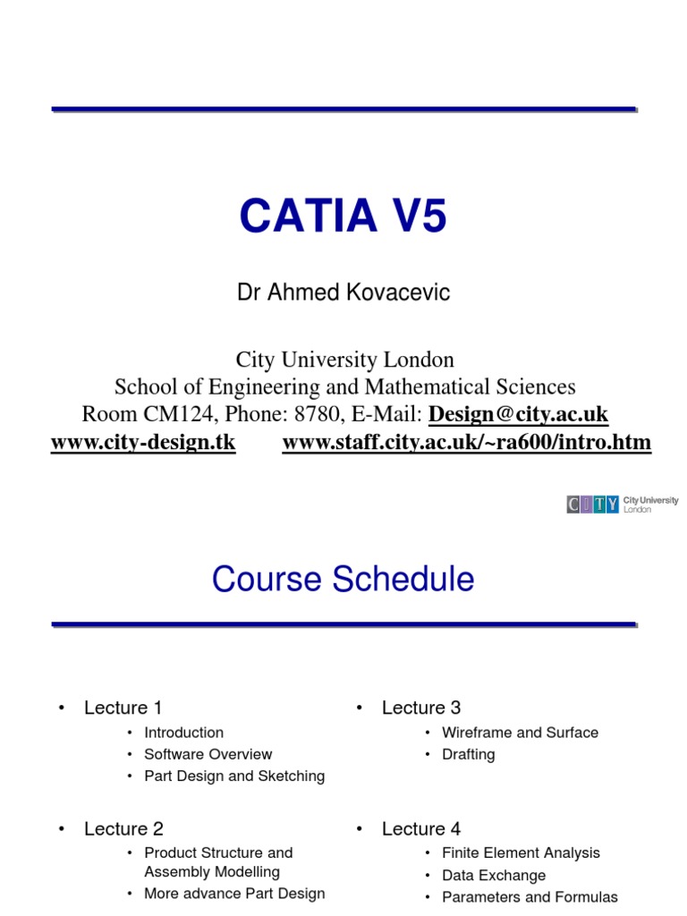 Introduction to CATIA V5: An Overview of the Software and its Main ...