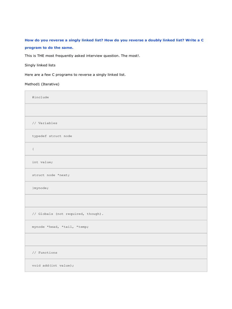 Linked Lists Codes | PDF | Pointer (Computer Programming) | C ... Linked Lists Codes | PDF | Pointer (Computer Programming) | C ...