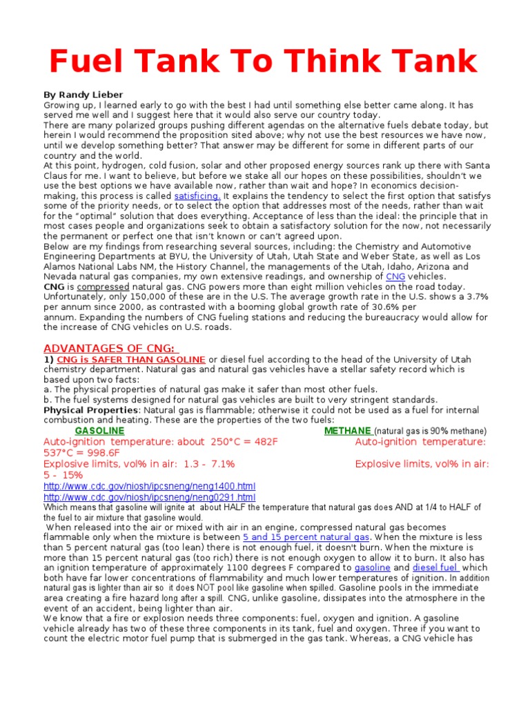 Fuel Tank To Think Tank | PDF