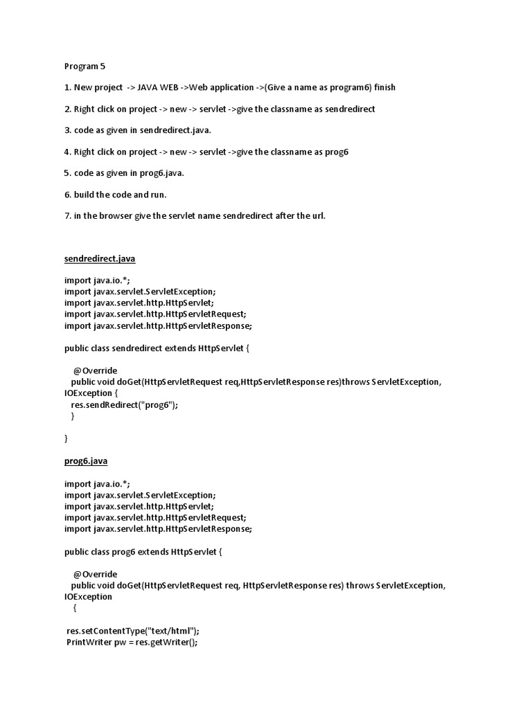 Java Servlet SendRedirect Example | PDF