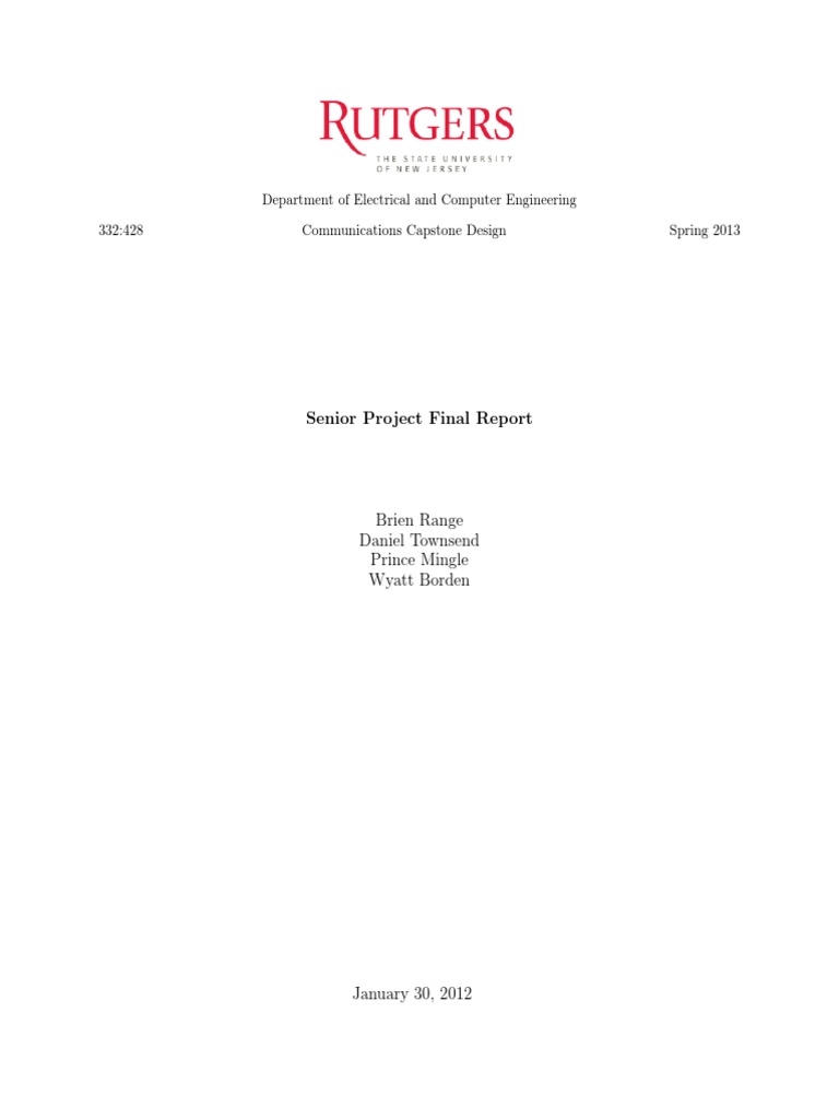 Senior Project Final Report | PDF | Modulation | Modem
