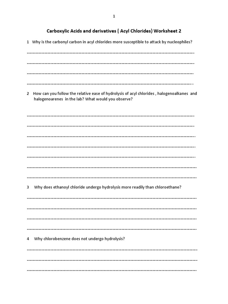 Carboxylic Acids and Derivatives Worksheet 2 | PDF | Technology ...
