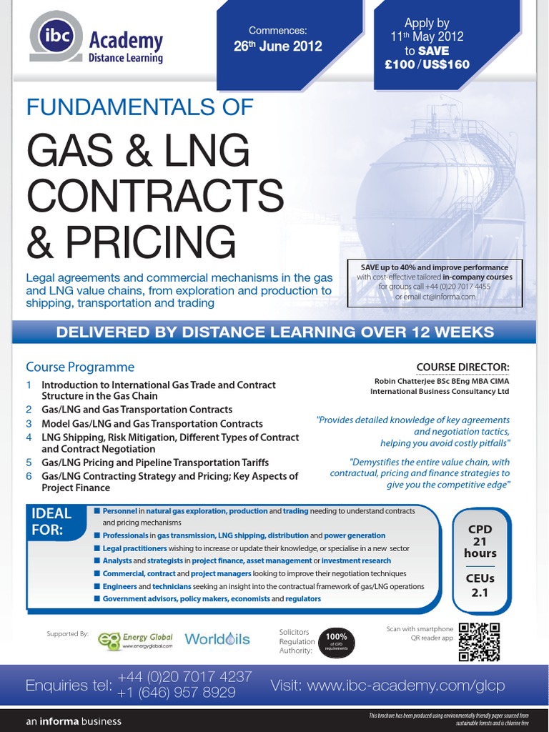 Gas & LNG Contracts and Pricing Course | PDF | Liquefied Natural Gas ...