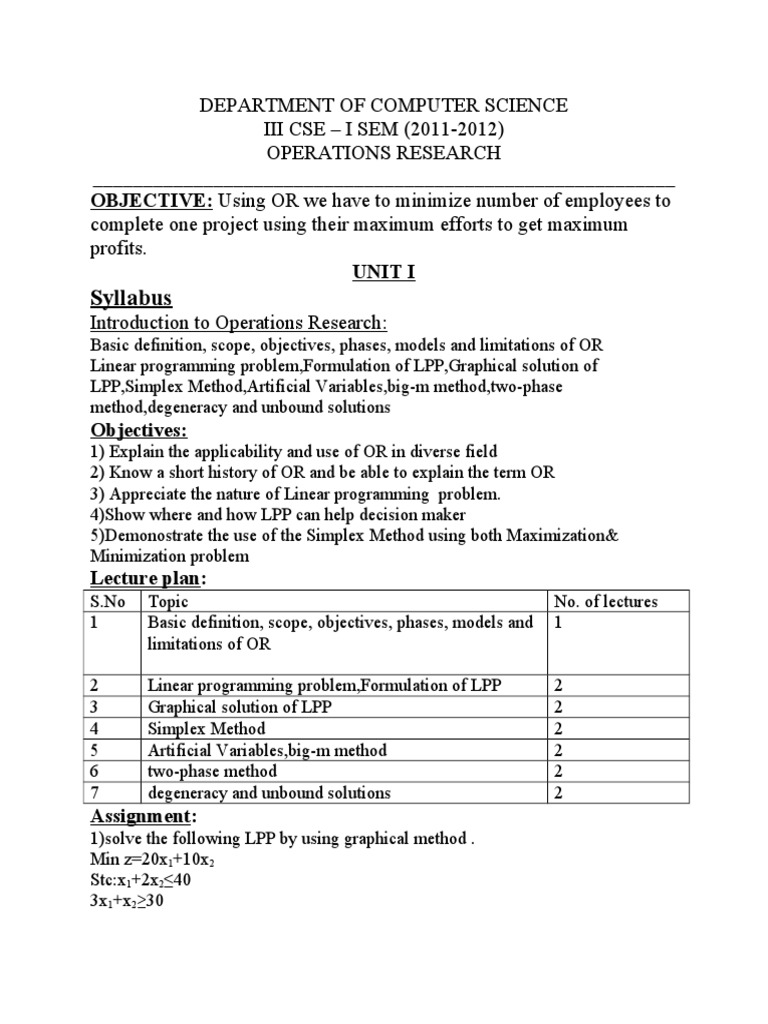 Operation Research Handbook | PDF | Dynamic Programming | Mathematical Optimization