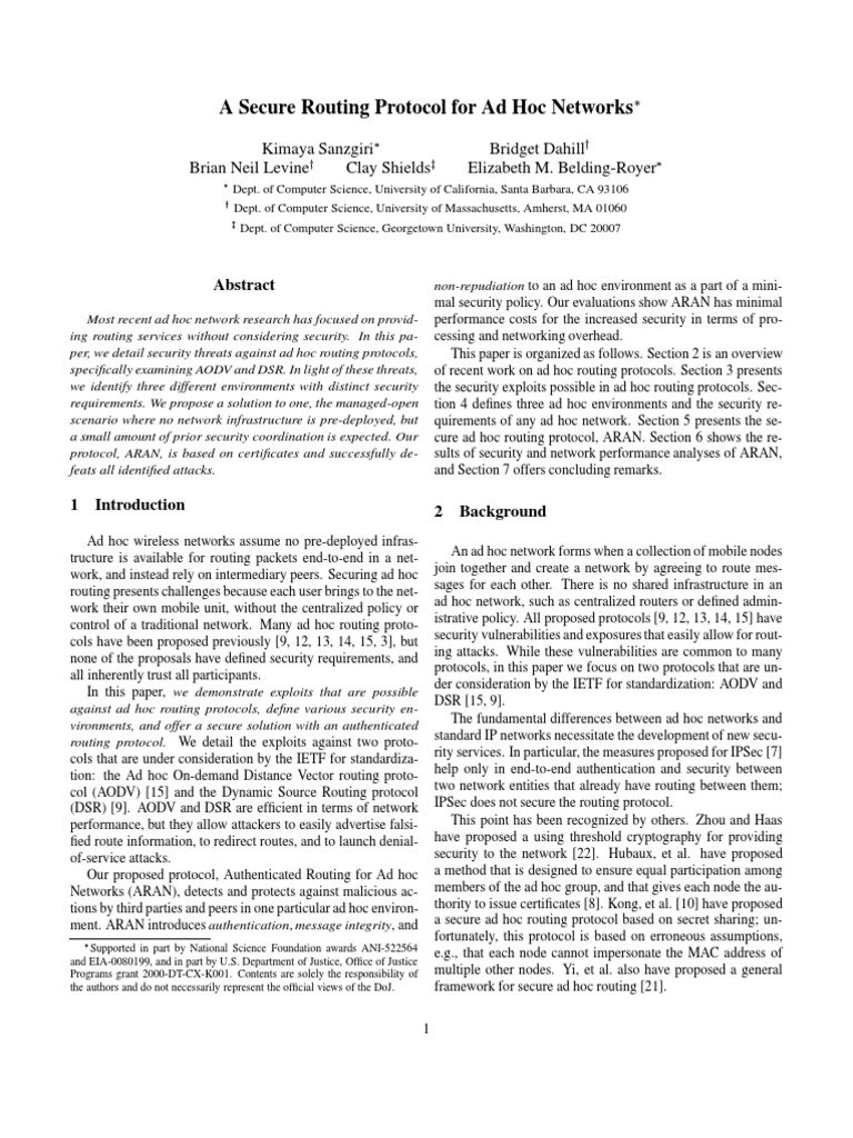Routing Protocol For Ad Hoc Pdf Routing Wireless Ad Hoc Network