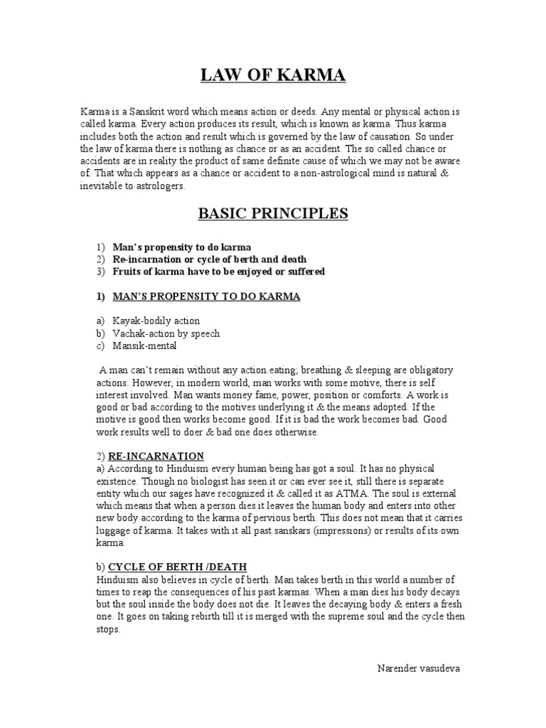 Law of Karma | PDF | Karma | Ātman (Hinduism)