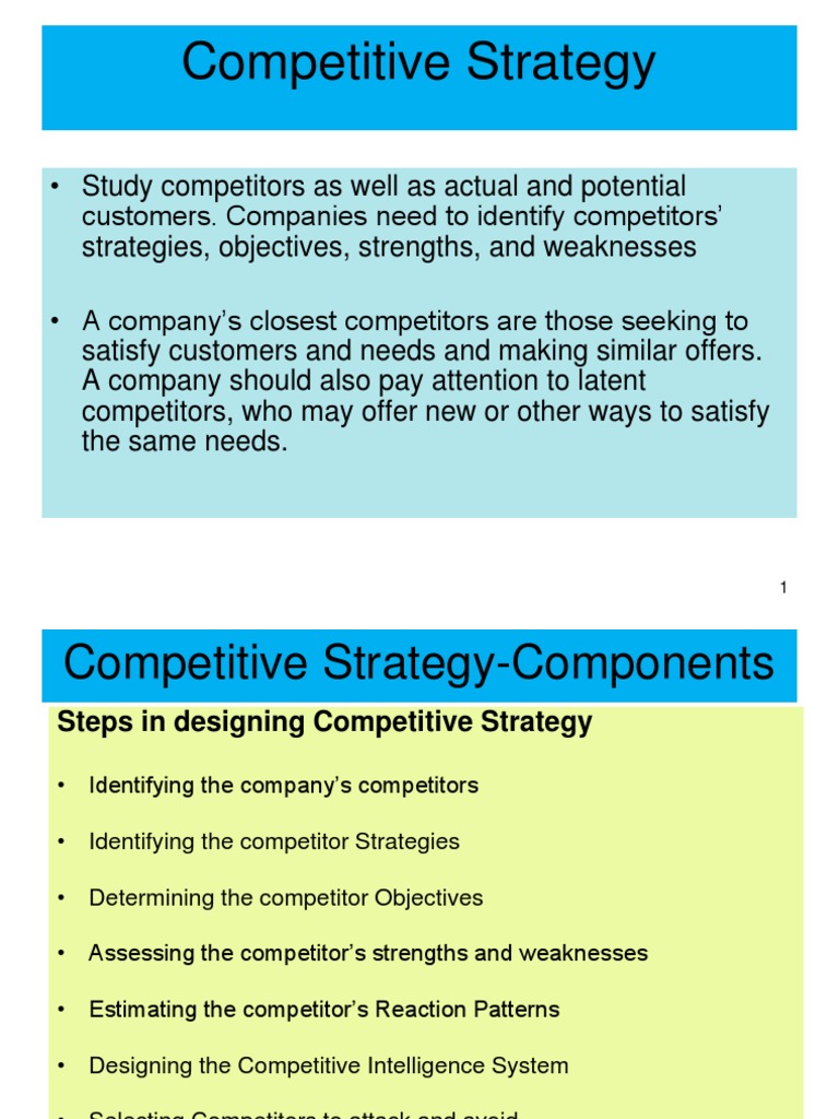 Competitive Strategies | PDF | Competition | Strategic Management