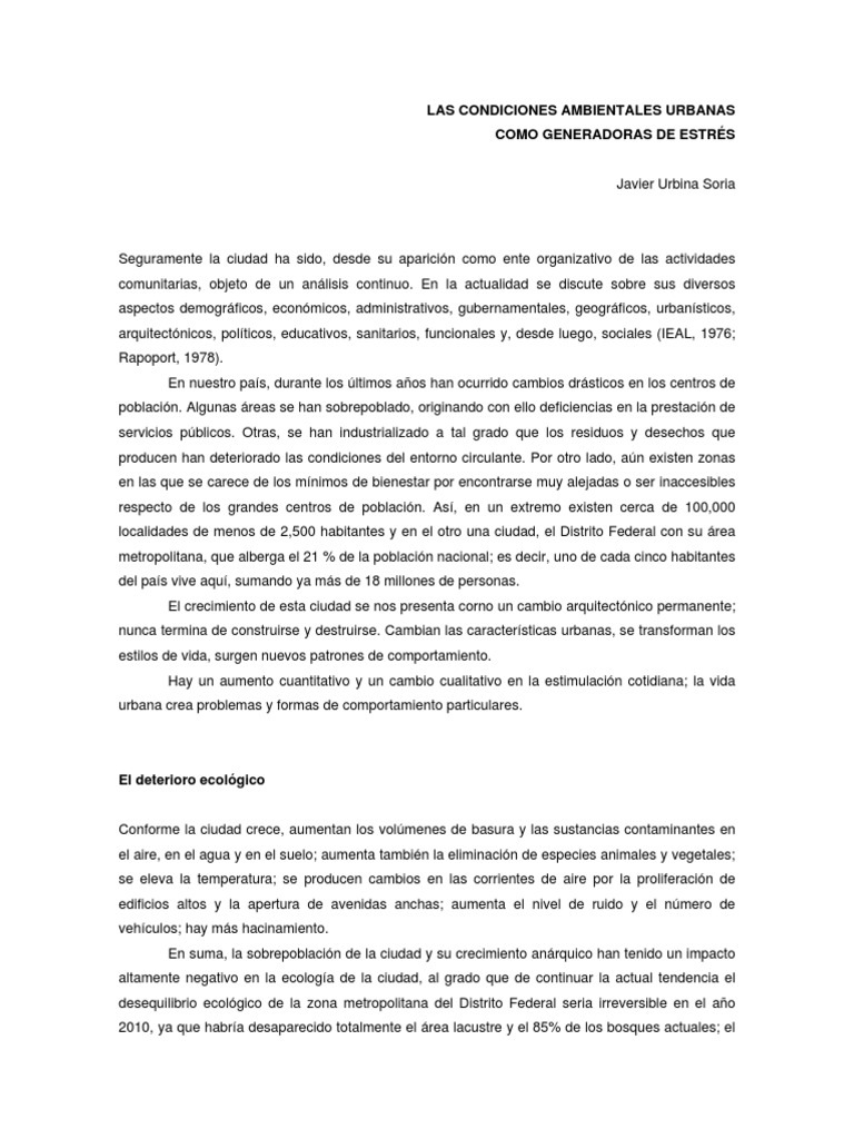 Condiciones Ambientales | PDF | Estrés (biología) | Residuos
