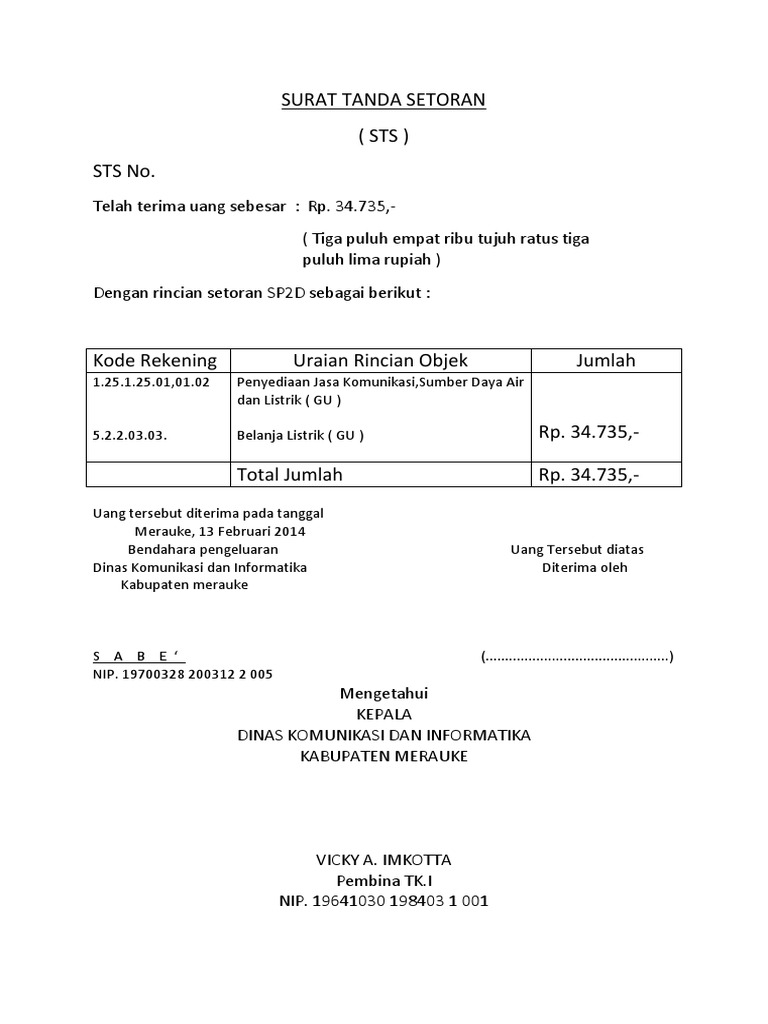 Surat Tanda Setoran | PDF