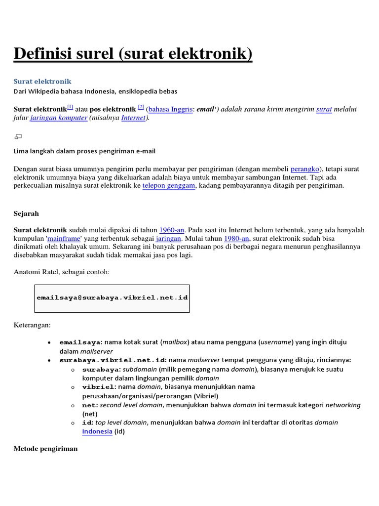Definisi Surel | PDF | Karier & Perkembangan | Komputer