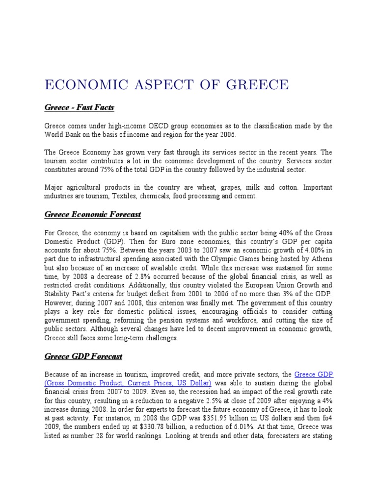 Economic Aspect of Greece | PDF | Economic Growth | Recession