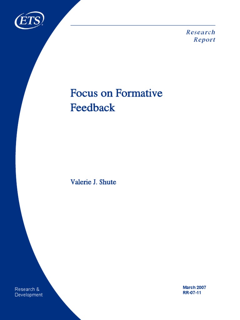 Formative Feedback - Shute | PDF | Feedback | Learning