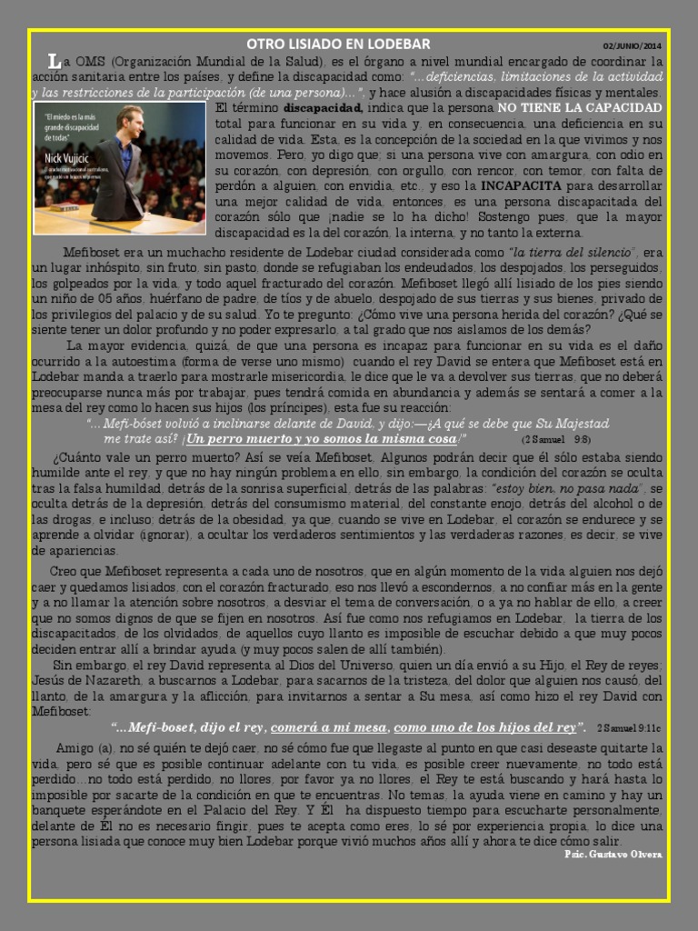 Otro Lisiado en Lodebar | PDF | Invalidez | David