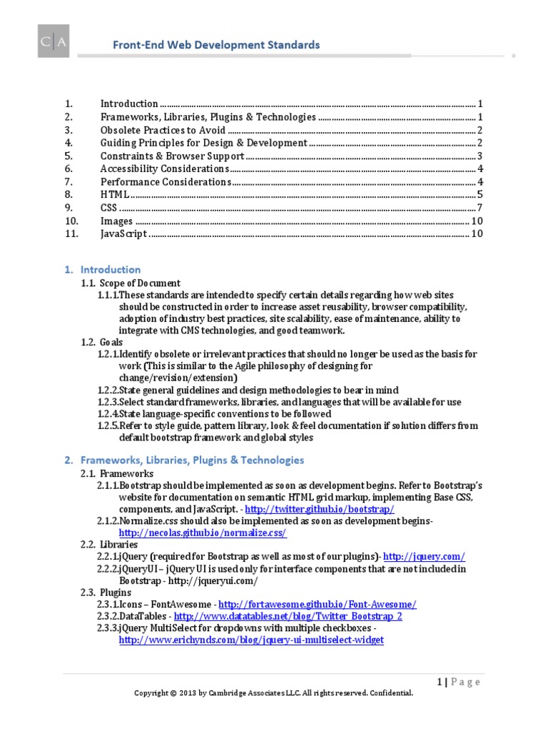 Front End Standards | PDF | Html Element | Cascading Style Sheets