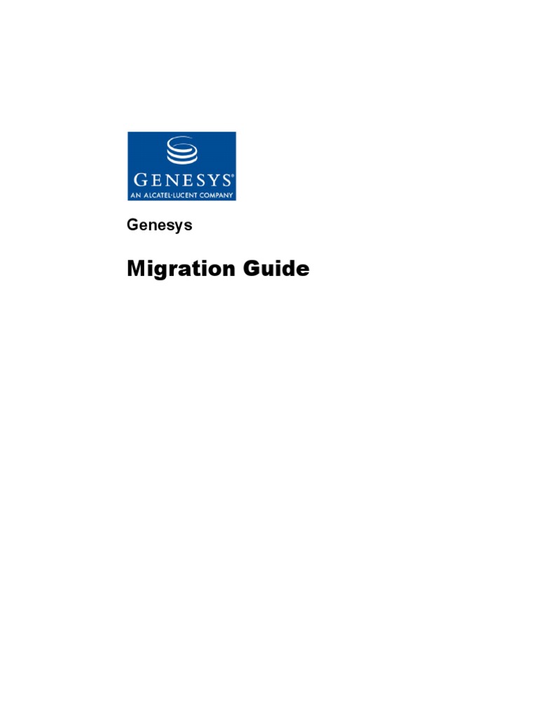 Migration Guide: Genesys | PDF | Interactive Voice Response ...