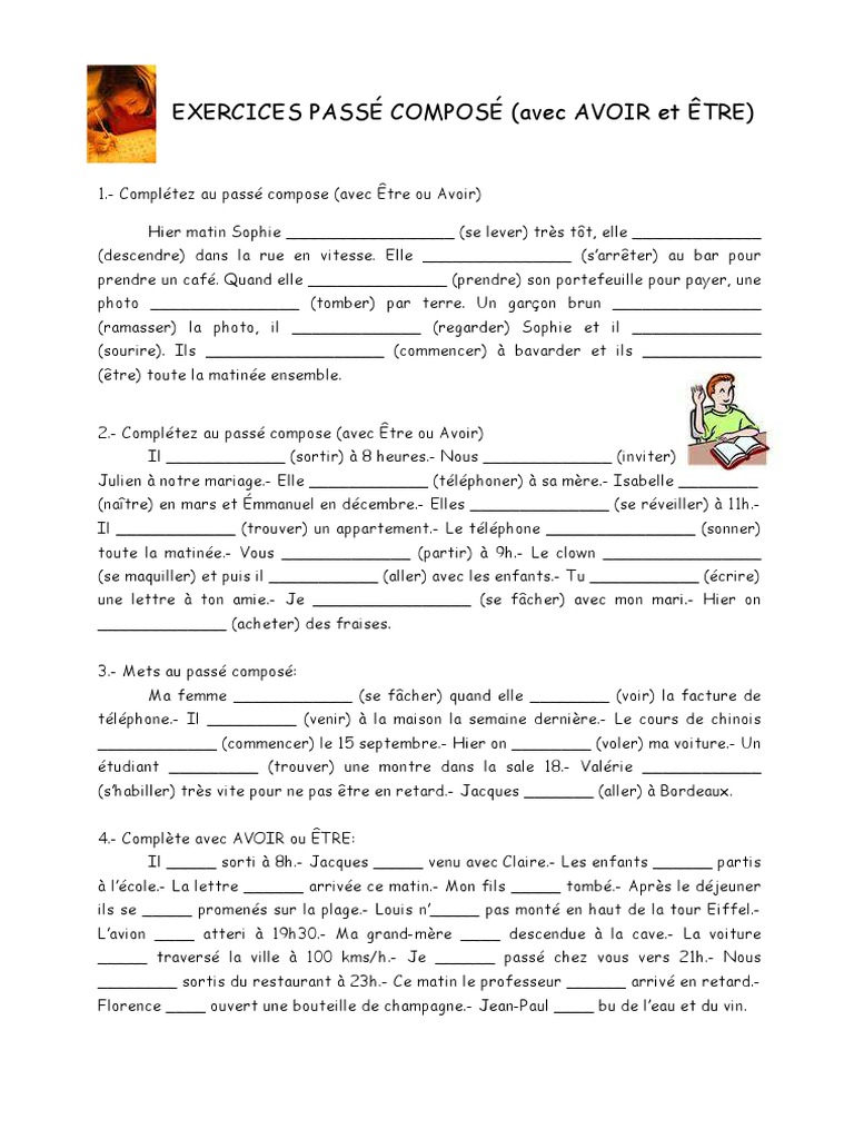 Exercices Passé Composé - Avoir Et Être | PDF