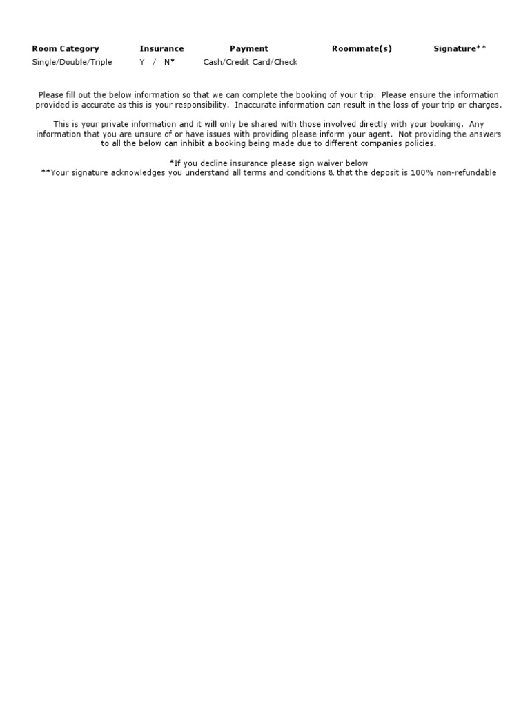 FILL ME OUT! Groups Passenger Details Via Email1 | PDF