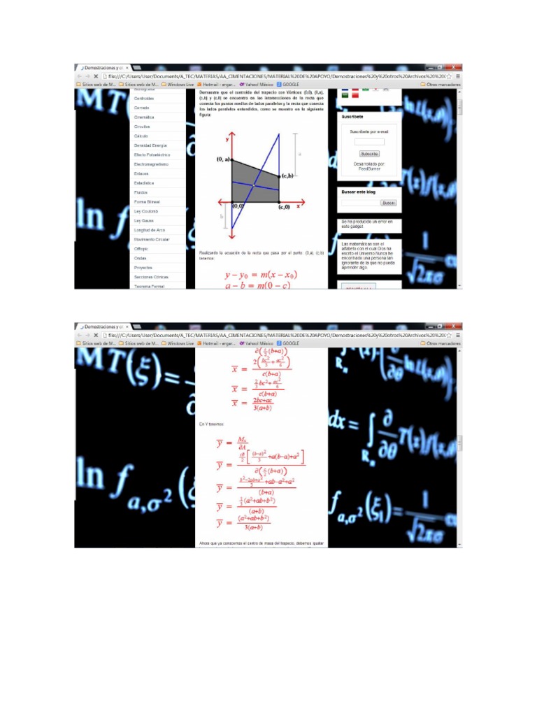 Centroide de Un Trapecio | PDF