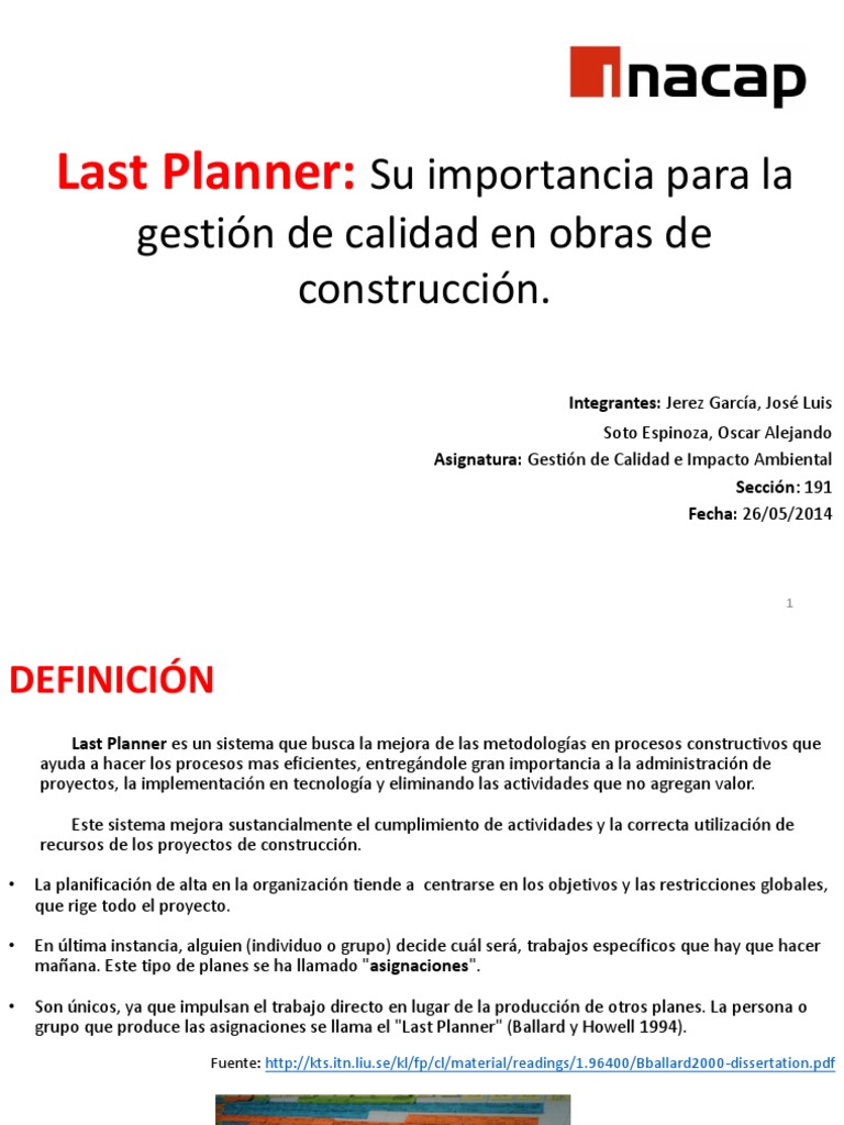 Last Planner | PDF | Planificación | Science
