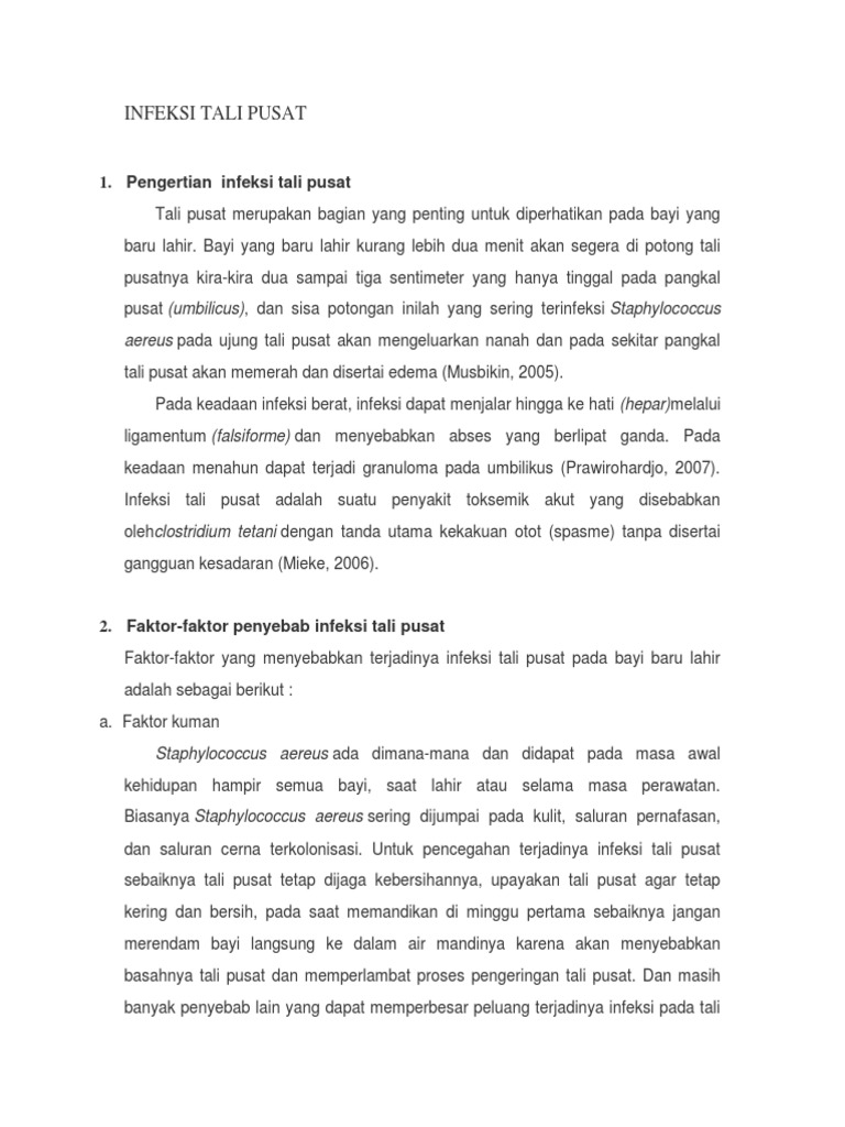 Infeksi Tali Pusat | PDF | Kesehatan Holistik
