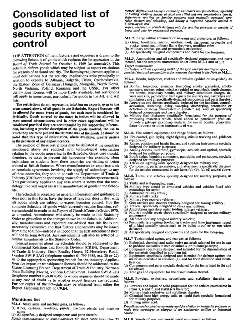 CoCom Lists - 1972 | Download Free PDF | Uranium | Enriched Uranium