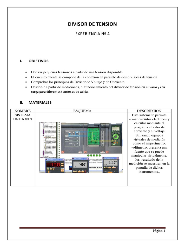 Divisor de Tension | PDF | Corriente eléctrica | Resistencia Eléctrica ...