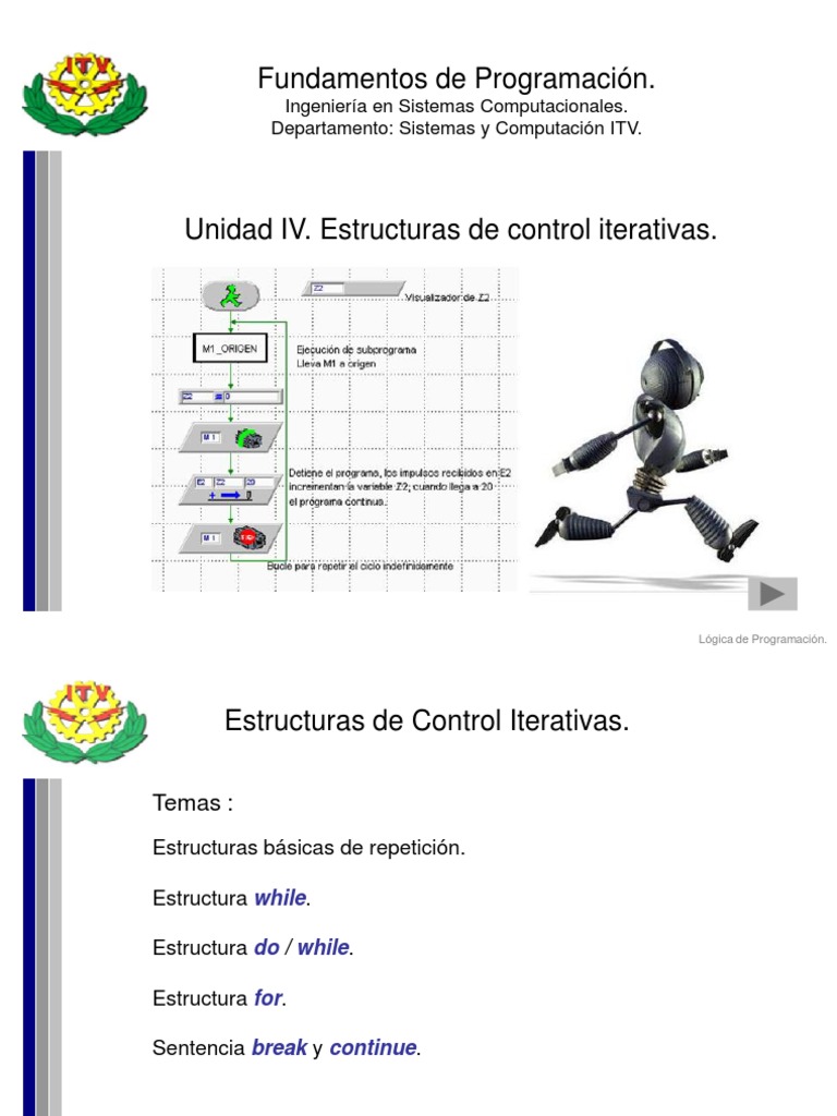 Unidad IV Estructuras de Control Iterativas | PDF | Programa de ...