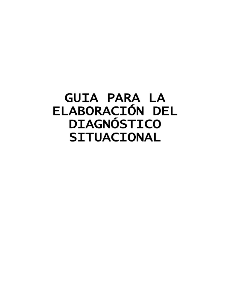 Guia para La Elaboración Del Diagnóstico Situacional | PDF | Grupo de ...