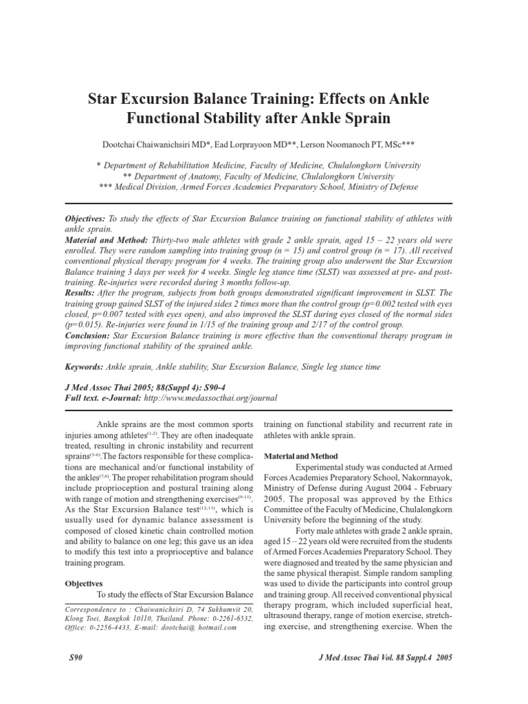 Star Excursion Balance Training | PDF | Balance (Ability ...