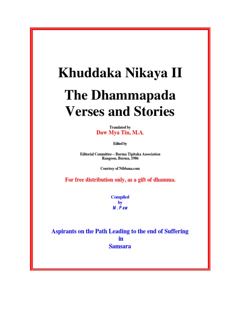 Dhammapada: Verses & Stories Translation | PDF | Gautama Buddha | Sati ...