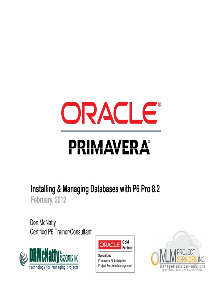 P6 Pro 8.2 Database Setup Guide | PDF | Microsoft Sql Server | Oracle ...
