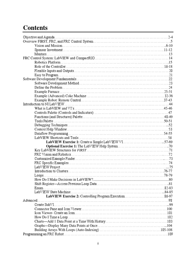 FRC LabVIEW Mentor Training Hands-On Manual | PDF | Control Flow ...
