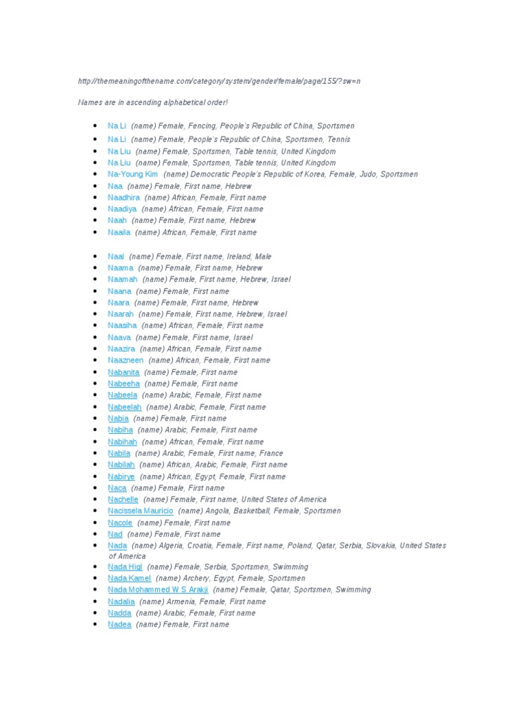 Names Are in Ascending Alphabetical Order | PDF | Summer Olympic Games ...