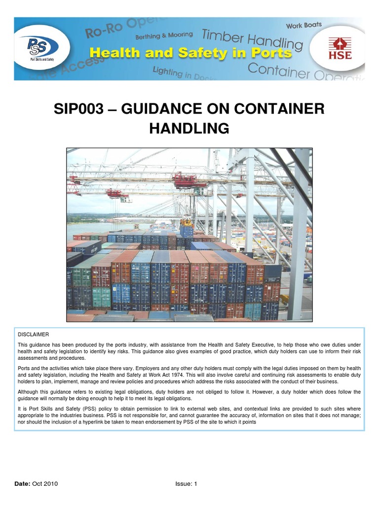 Container Handling Safety Guidelines | PDF | Dangerous Goods ...