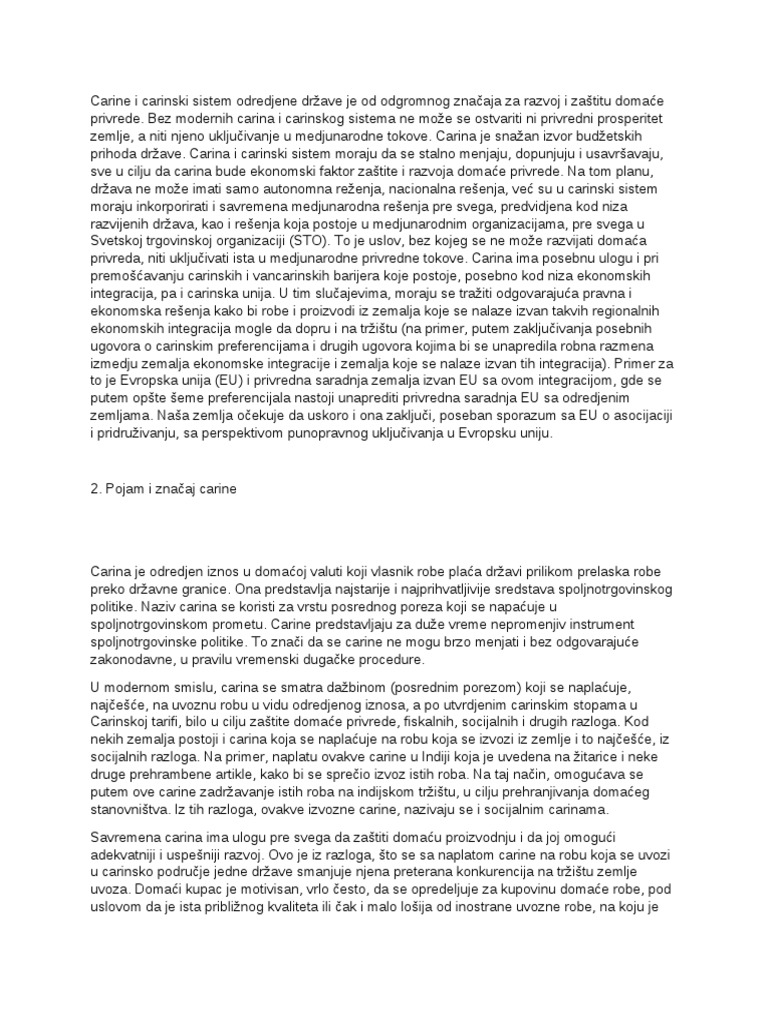 Carine I Carinski Sistem | PDF